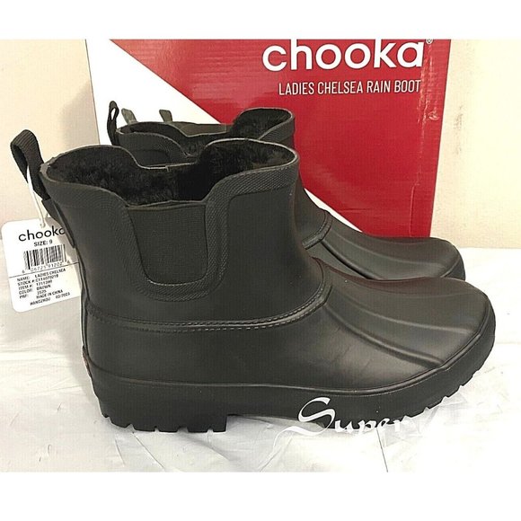 chooka | Shoes | New Chooka Womens Chelsea Memory Foam Rain Boots Black ...